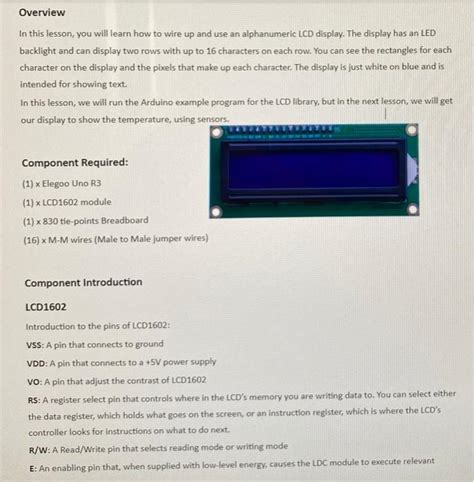 Solved Lcd Display 1 Set Up The Lcd Configuration Shown On