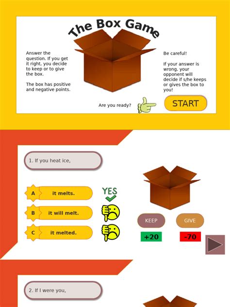 P 60 Box Game Conditionals 0 1 2 Fun Activities Games Games 143102 Pdf