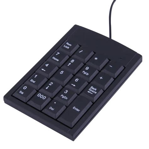 Mini Usb Wired Numeric Keyboard Keypad Adapter 19 Keys For Laptop Pc