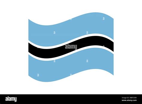 Flag Of Botswana Botswana Flag Official Colors And Proportion Digital Vector Illustration Wavy
