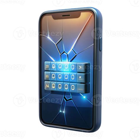 Elegant Artistic A Cracked Smartphone Screen Displaying A Binary Code