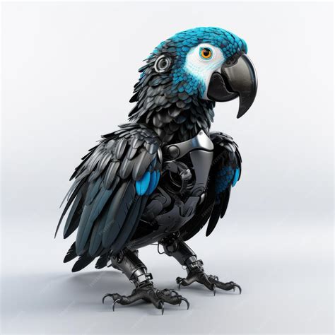 Premium Photo Black And Silver Robot Parrot A Stunning 3d Model With