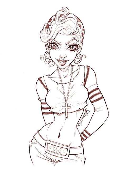 Sexy Pin Up Girl Sketch
