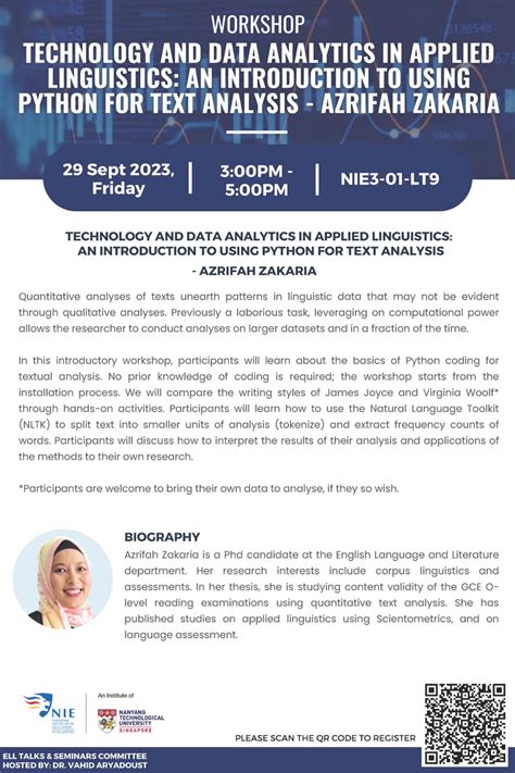 Workshop Technology And Data Analytics In Applied Linguistics An
