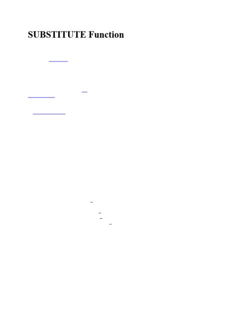 Substitute Function Pdf
