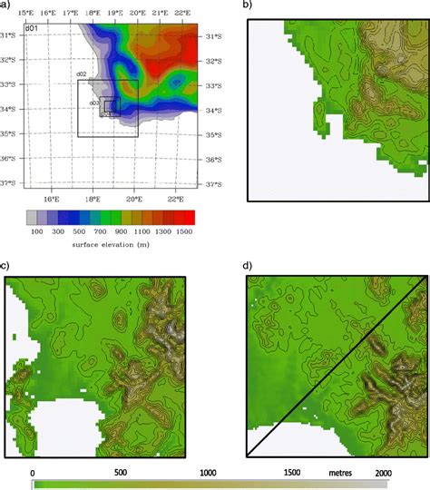 Nested Grid Domains D01 D02 D03 And D04 Used For Wrf Simulations