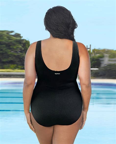 Chlorine Resistant Aquamore Color Block Textured Twist Front Plus Size