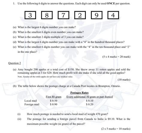 Solved 1 Use The Following 6 Digits To Answer The Chegg Com