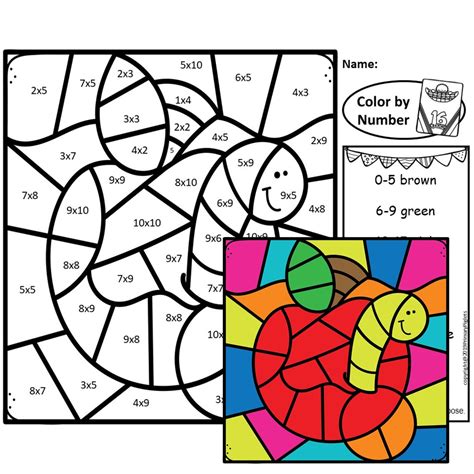 Back To School Color By Number Multiplication Facts Practice Worksheets Library
