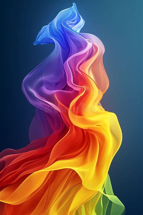 Graphical Representation Of A Coloured Sine Wave Ai Generative Stock Illustration