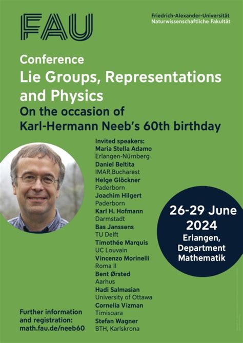 Conference Lie Groups Representations And Physics Department Of