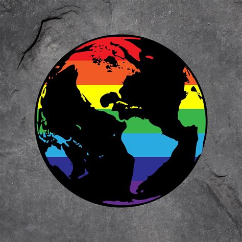 Rainbow Flag Earth Sticker Gay Pride Sticker Pride Flag Etsy
