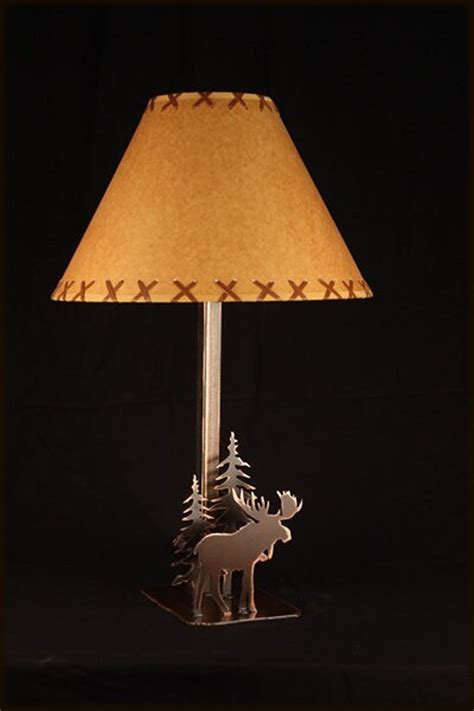 Lamp Rustic Moose Light Metal Table Lamp Moose Decor Light 20 Tall