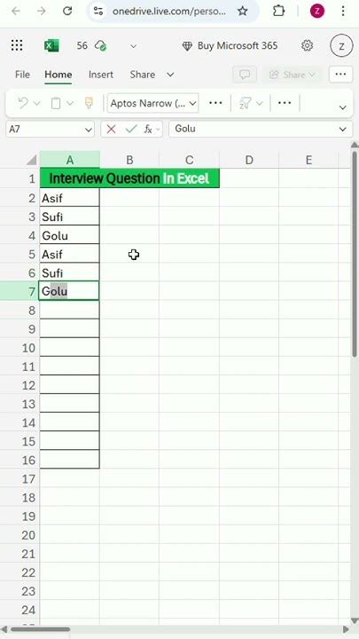 Interview Question In Excel Excel Formula Interview Question Function Excel World Youtube