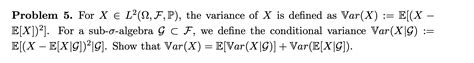 Solved Problem 5 For X E L N F P The Variance Of X Is Chegg Com
