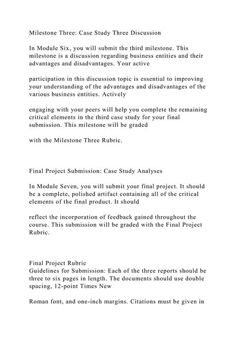 BUS Final Project Guidelines And Rubric Overview Docx