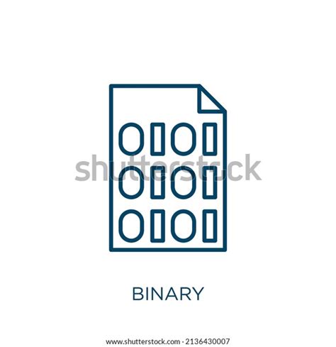 Binary Icon Thin Linear Binary Outline Stock Vector Royalty Free