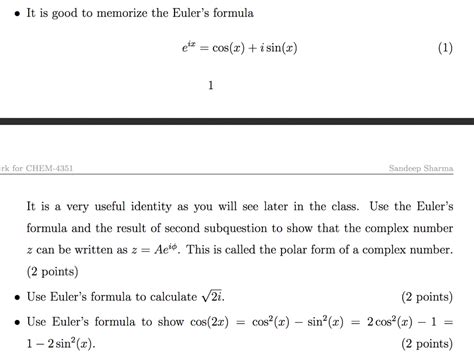 Solved 1 Complex Numbers A Complex Number Can Be Written As Chegg Com
