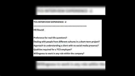 Tcs Interview Experience 2tcsinterviewquestionsinterview