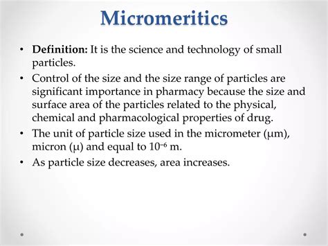 Micromeritics Pptx Chemistry Science Micromeritics Pptx Chemistry Science