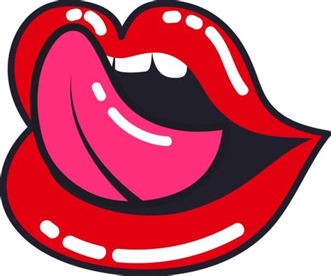Red Lips And Tongue Out Royalty Free Vector Image