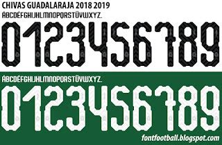 Font Football Font Vector Chivas Guadalajara 2018 2019 Kit