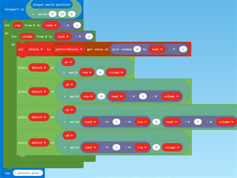 Creating Symmetric Patterns Using Makecode For Minecraft We Code Makecode