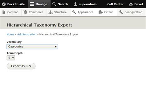 Hierarchical Taxonomy Export
