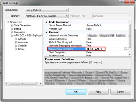 preprocessor defines in build settings wrong ple infineon