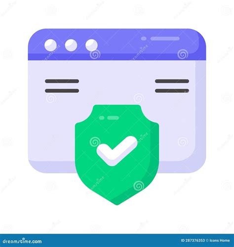 Web Browser Protection Secure Website Vector Design Secure Shield With Webpage Stock Vector