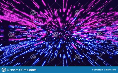 Digital Technology Background Directed Stream Of Luminous Particles