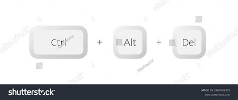 Combination Keyboard Buttons Ctrl Alt Del Stock Vector Royalty Free Shutterstock