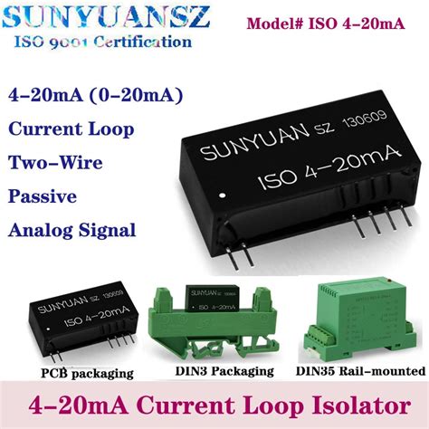 Pcb Mounted 2 Wire 4 20ma Passive Current Loop Analog Signal Isolator