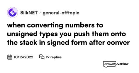 When Converting Numbers To Unsigned Types You Push Them Onto The Stack