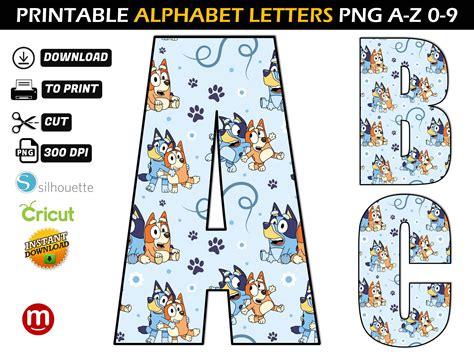 Bluey Alphabet Letters Png Mr Alphabets