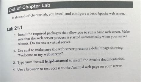 Solved In This End Of Chapter Lab You Install And Configure