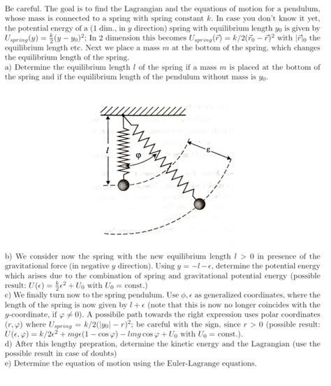 solved be careful the goal is to find the lagrangian and