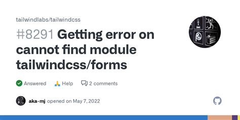 Getting Error On Cannot Find Module Tailwindcssforms · Tailwindlabs Tailwindcss · Discussion