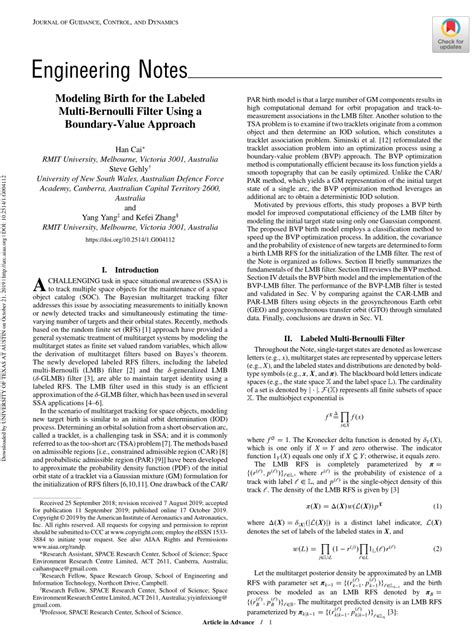 Pdf Modeling Birth For The Labeled Multi Bernoulli Filter Using A Boundary Value Approach