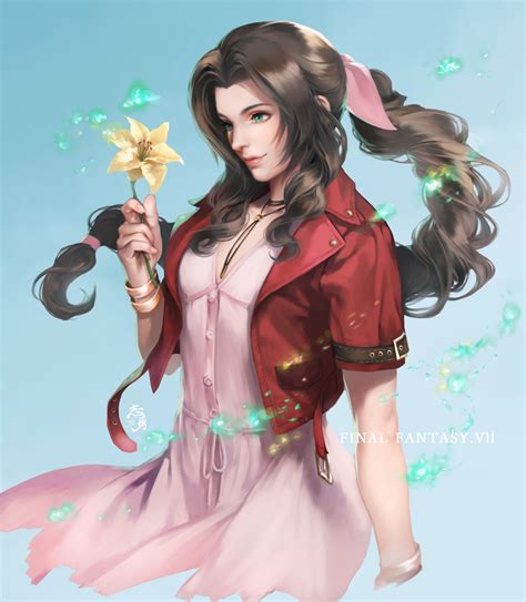Shiyuu Shiyu Aerith Gainsborough Final Fantasy Final Fantasy Vii Looking Away Absurdres