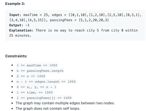 1928 Minimum Cost To Reach Destination In Time Kickstart Coding