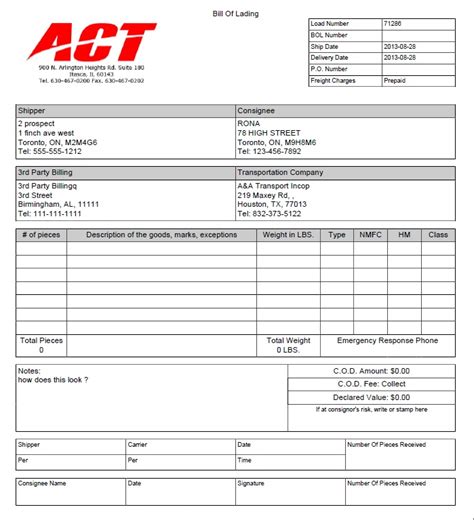 Freight Broker Rate Confirmation Template Printable Word Searches