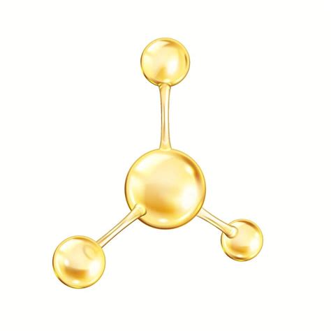 Golden Collagen Molecule From Spheres Realistic Illustration Model Represents Complex Chemical