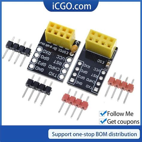 Esp 01 Esp8266 Esp 01s Model Of The Esp8266 Serial Breadboard Adapter