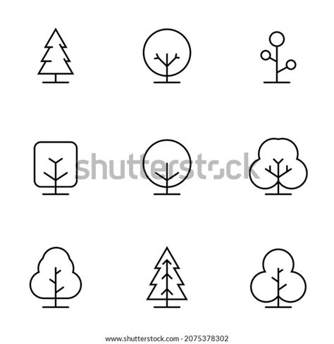 Set Tree Vector Design Illustration Nature Stock Vector Royalty Free Shutterstock