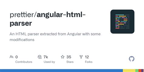 Github Prettierangular Html Parser An Html Parser Extracted From