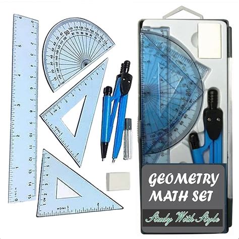 Buy Geometry Set Stationery Box Pencil Case Kit Educational Exam Supplies Drawing Math Compass