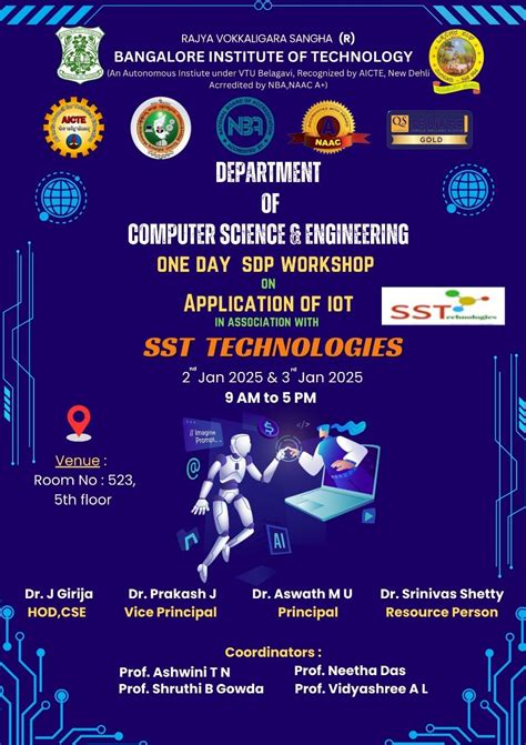 Iotworkshops Iotapplications Ssttechnologies Bitsince1979 Bitcse