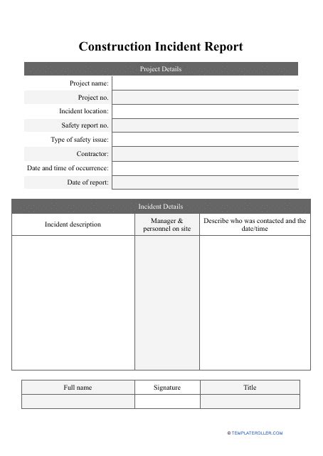 Construction Report Templates Pdf Download Fill And Print For Free