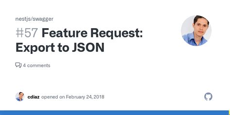 Feature Request Export To Json · Issue 57 · Nestjsswagger · Github